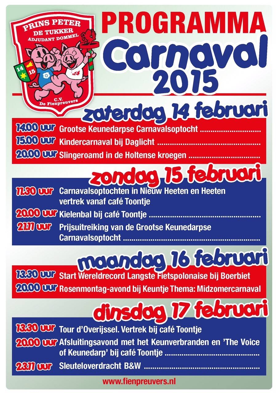 Programma Carnaval • HoltensNieuws.nl